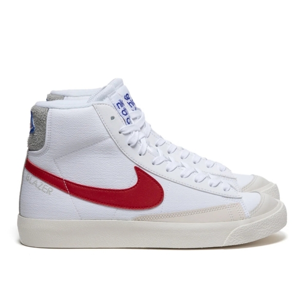 Nike | Shoes | Nike Blazer Mid 77 Hi Top White Red Grey 4 | Poshmark